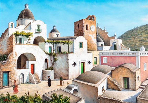 Ottavio Cacace : Le boffe - olio su tela - Asta Mobili, Arredi, Dipinti ...